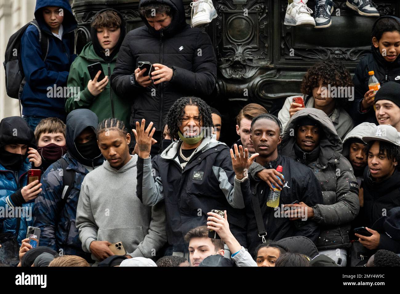 London, UK. 4 February 2023. Digga D, a drill rapper, makes a stealth ...