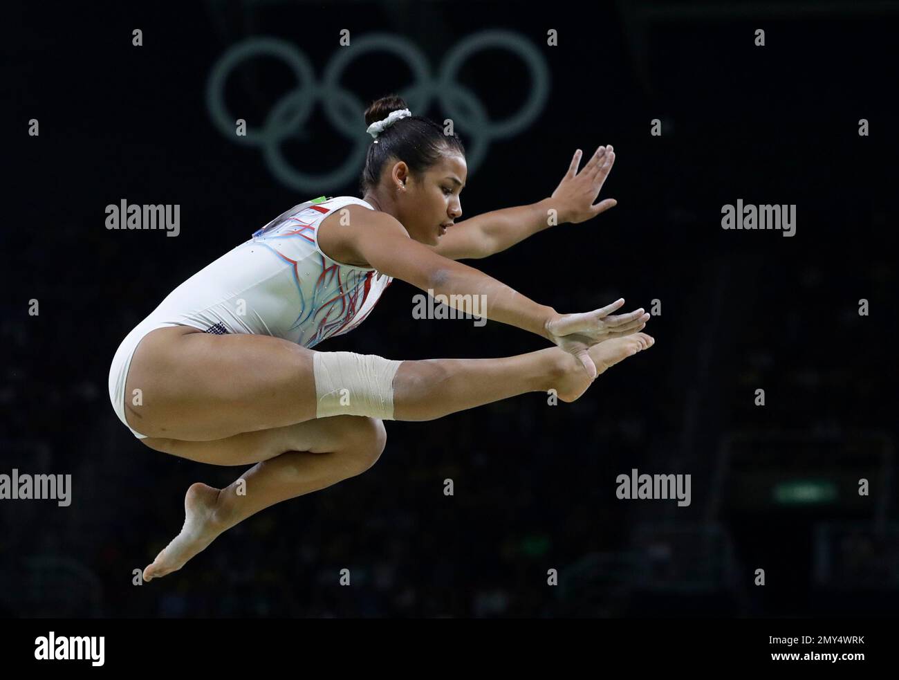 France's Marine Boyer performs on the balance beam during the artistic ...