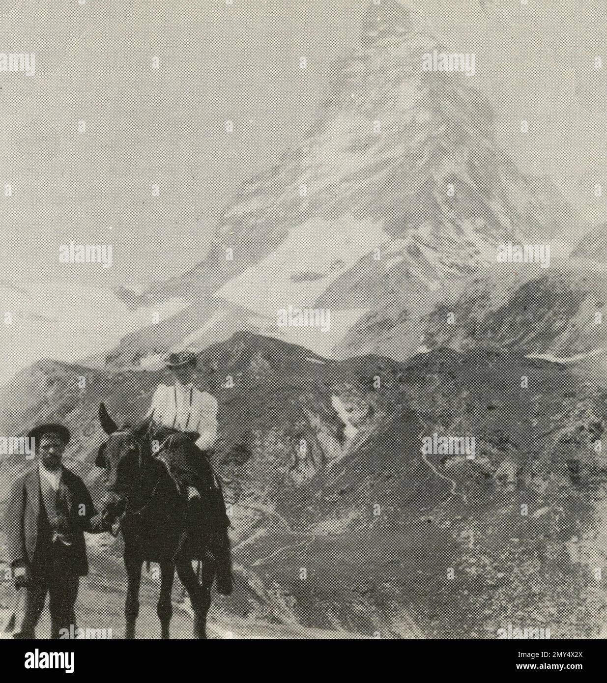 The Matterhorn, seen from the Schwarzsee, Switzerland, 1900s Stock ...