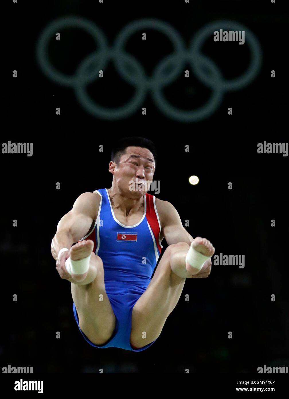 North Korea's Ri Se Gwang performs on the vault during the artistic ...