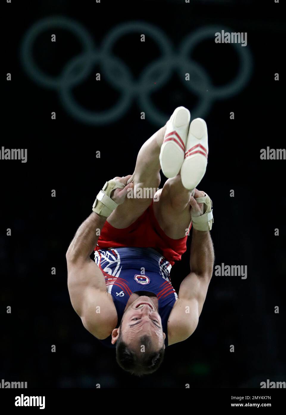 Chile's Tomas Gonzalez performs on the vault during the artistic ...