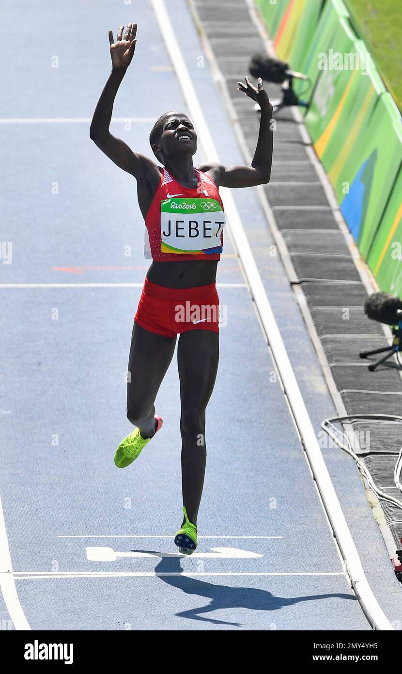 Bahrain's Ruth Jebet wins the gold medal in the women's 3000-meter ...