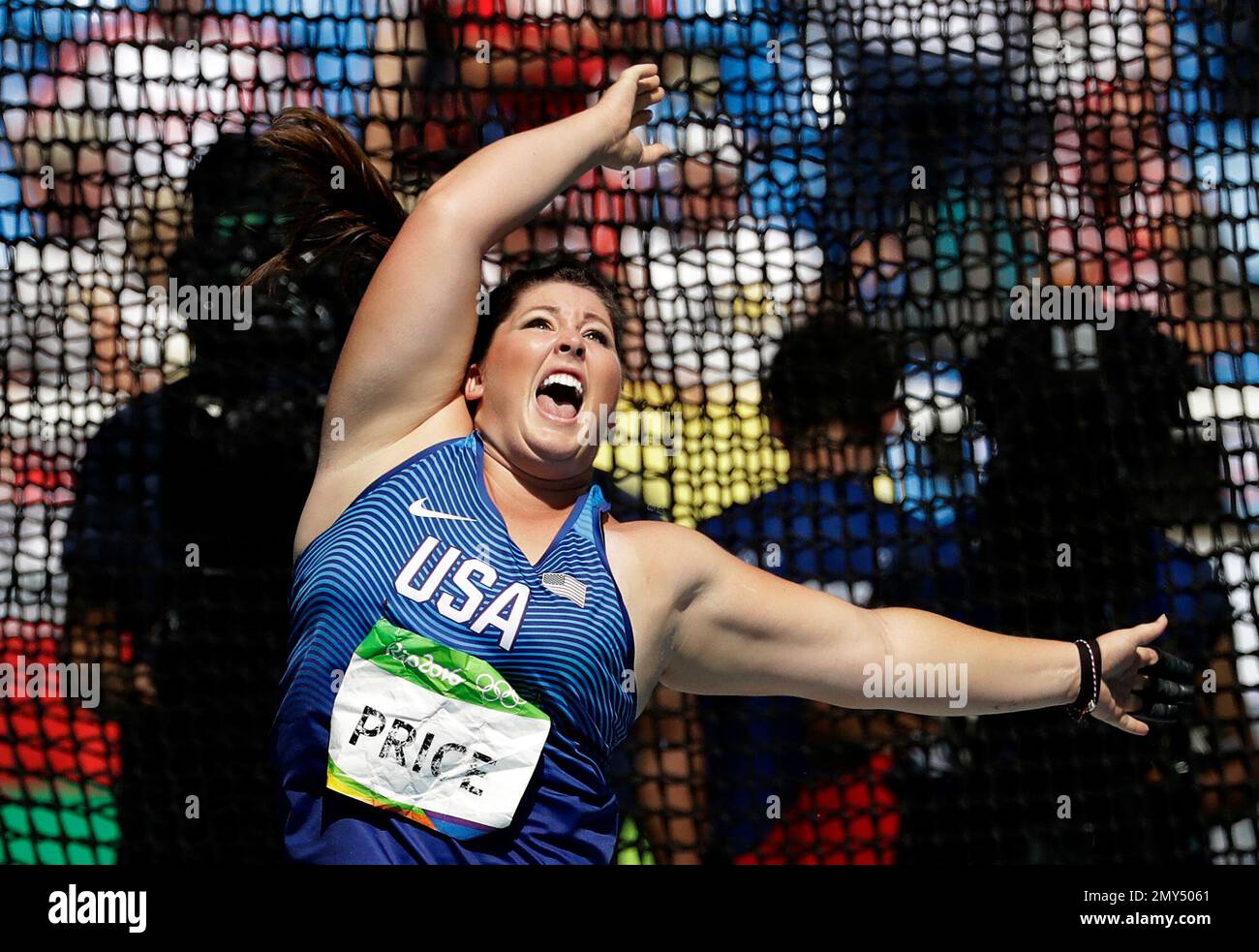 United States' Deanna celebrates in the women's hammer throw final ...