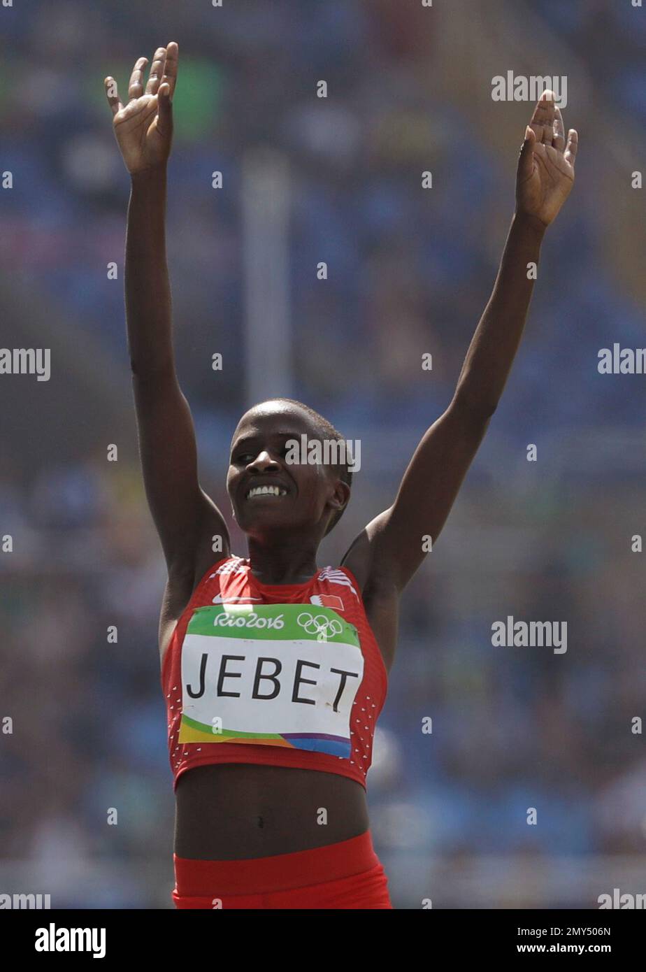 Bahrain's Ruth Jebet wins the gold medal in the women's 3000-meter ...