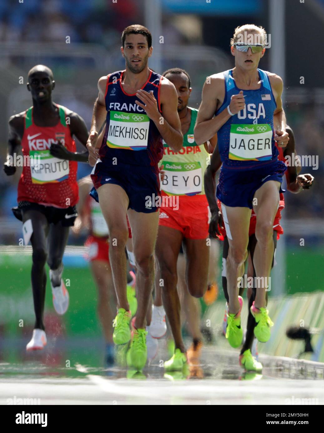 United States' Evan Jager, right, and France's Mahiedine Mekhissi ...