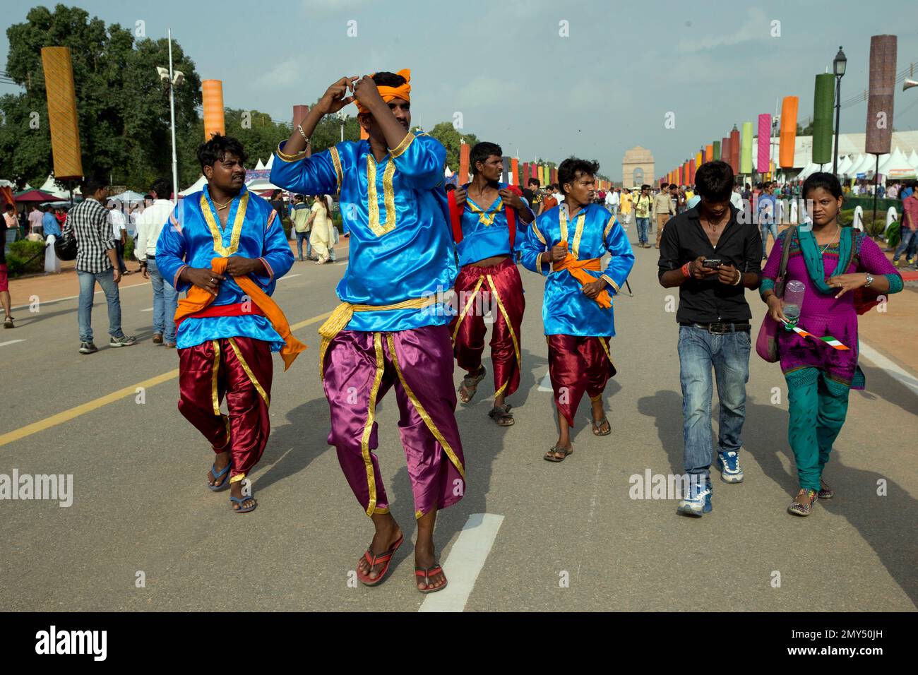 Indian dancers who have arrived to perform at a food and culture ...