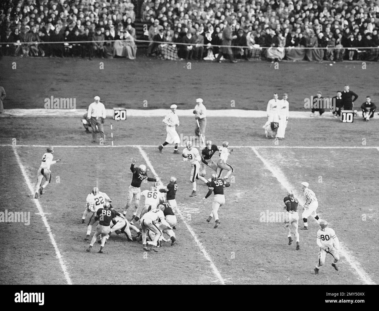 FILE - In this Dec. 1, 1945, file photo, Navy halfback Bruce Smith (22 ...