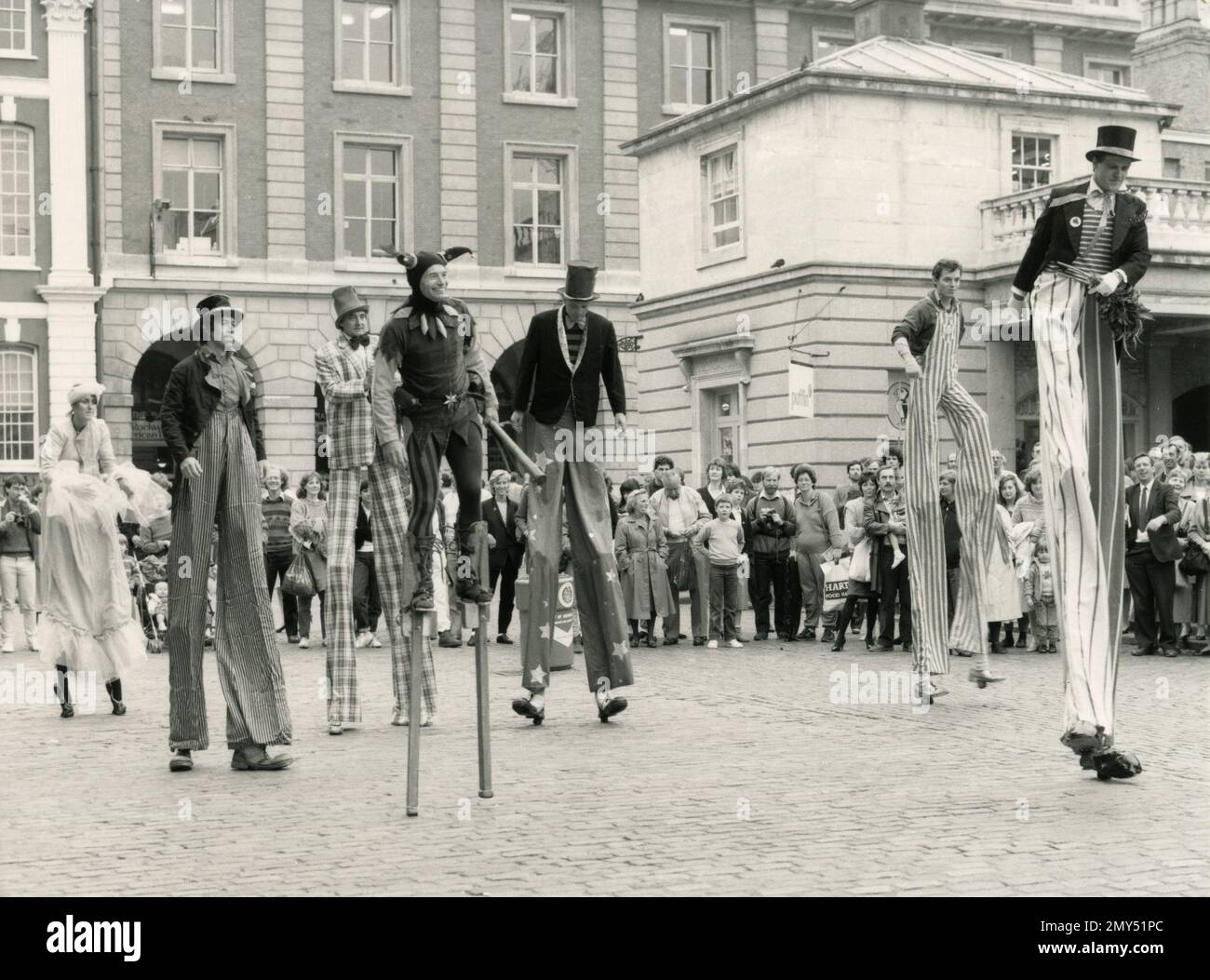 London's street entertainer Carl Heap leading the Medieval Players in ...