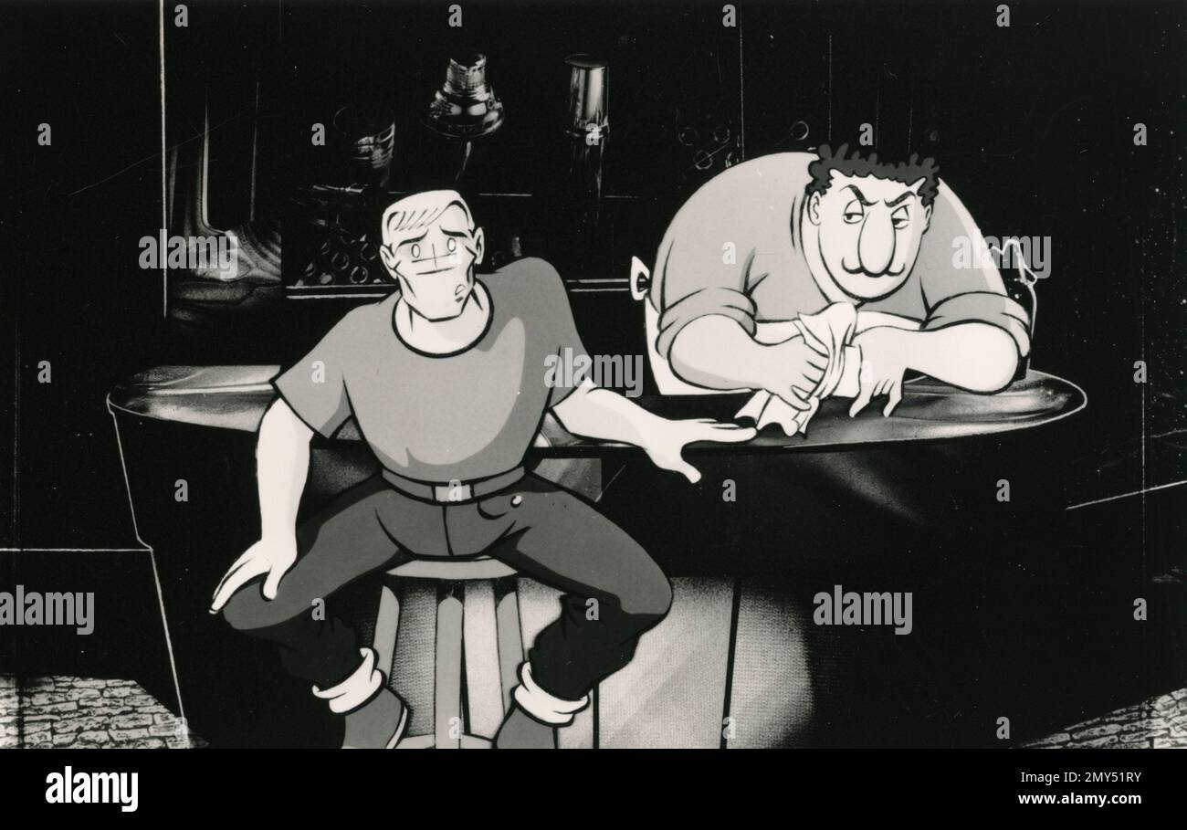 Scene from the animation film The Victor, UK 1980s Stock Photo - Alamy