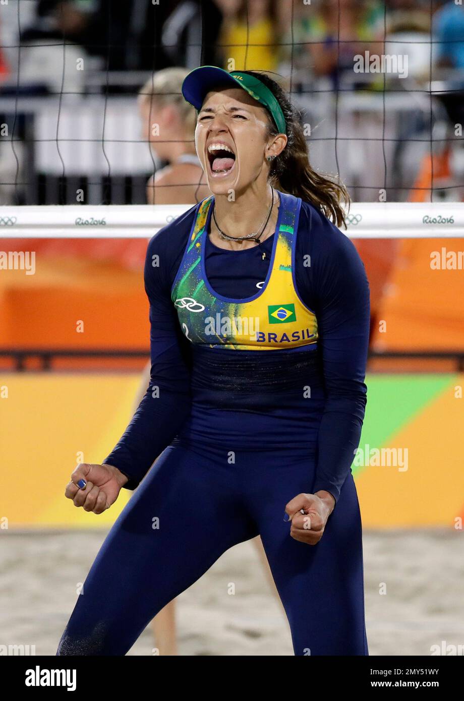Brazil's Barbara Seixas de Freitas celebrates a point over Russia ...