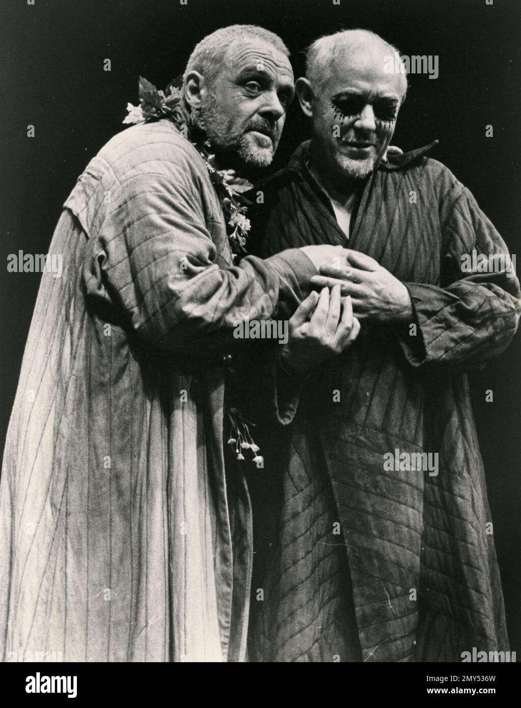 British actor Anthony Hopkins as Lear (left) and Michael Bryant as the ...