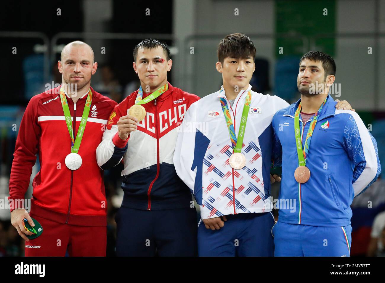 From left, silver medalist Denmark's Mark Overgaard Madsen, gold ...