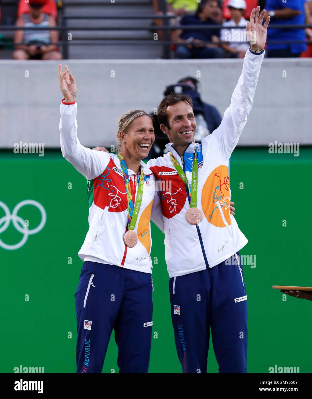 Bronze medalists Radek Stepanek, left, and his partner Lucie Hradeck ...