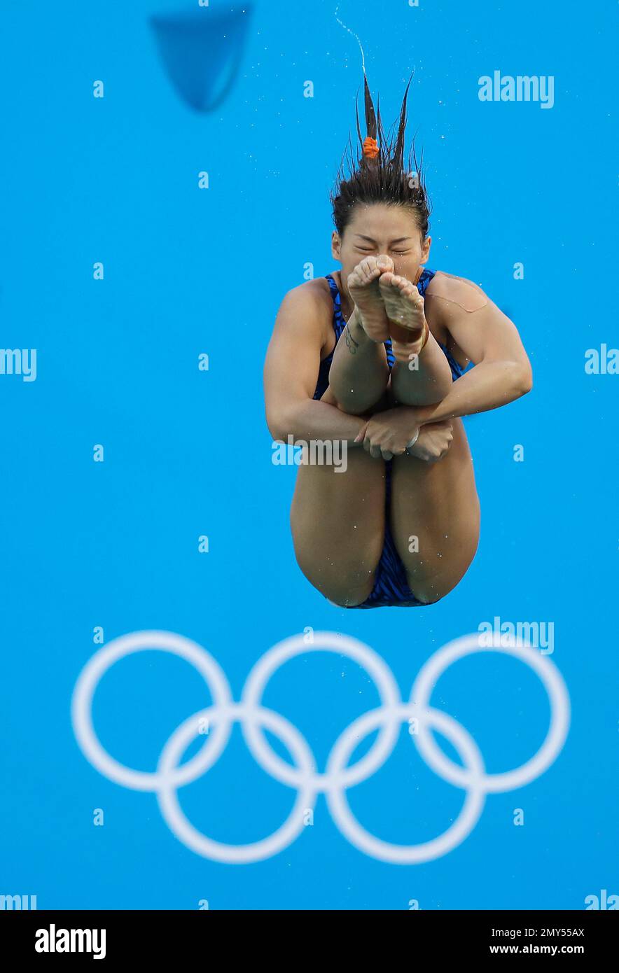 Malaysia's Ng Yan Yee competes during the women's 3-meter springboard ...