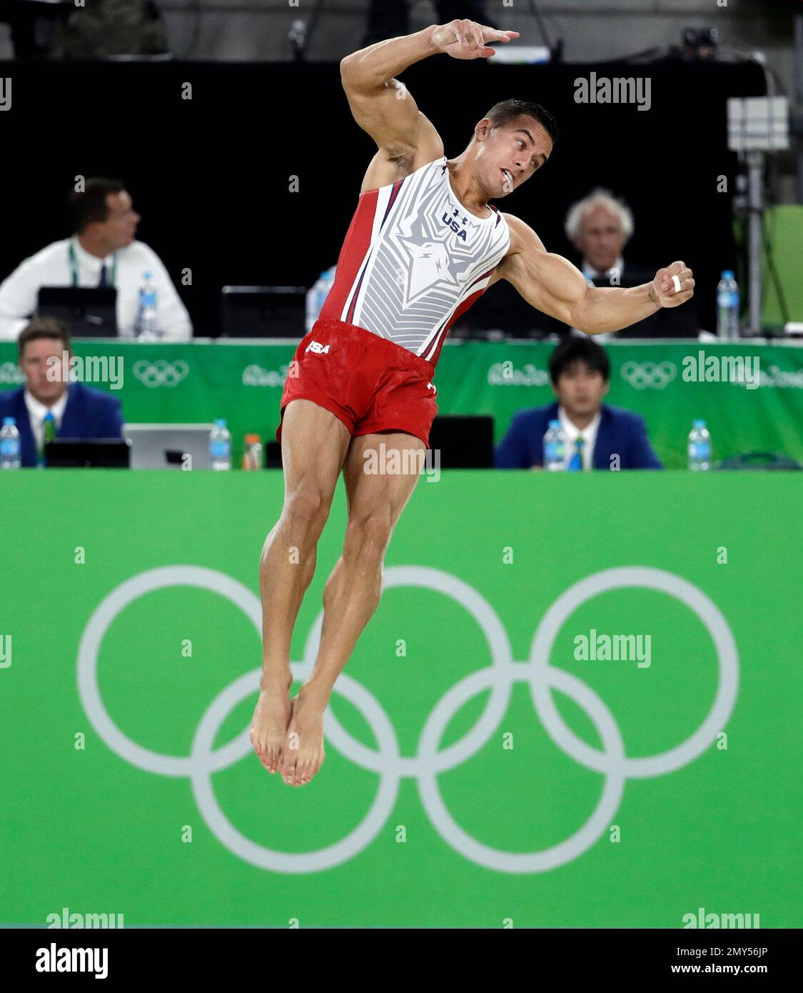 United States' Jake Dalton performs on the floor during the artistic ...