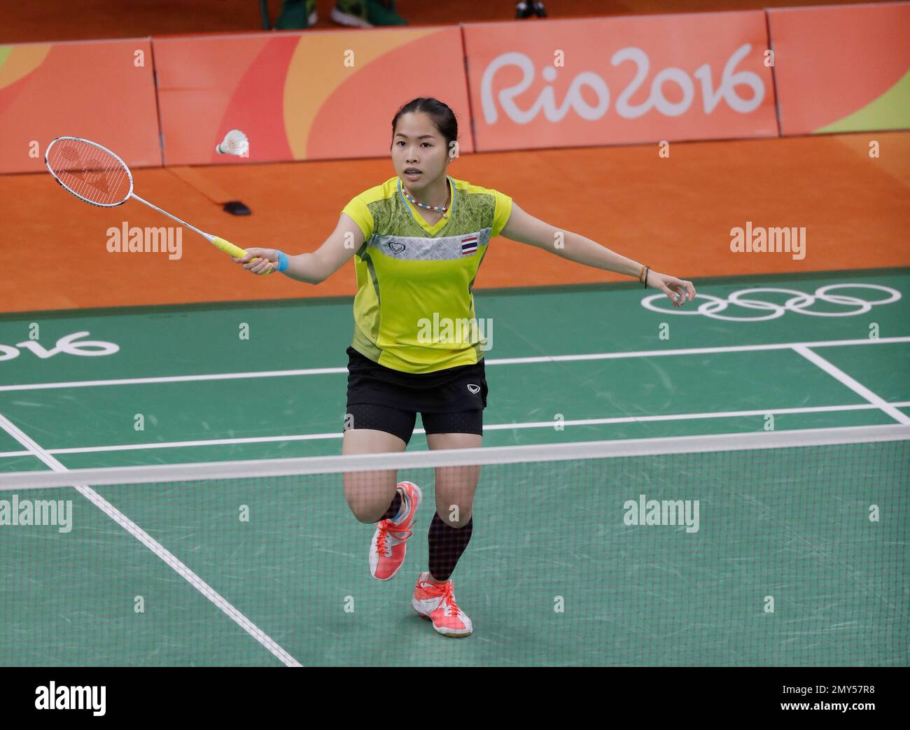 Thailand's Ratchanok Intanon returns a shot to Hong Kong's Yip Pui Yin during a Women single ...