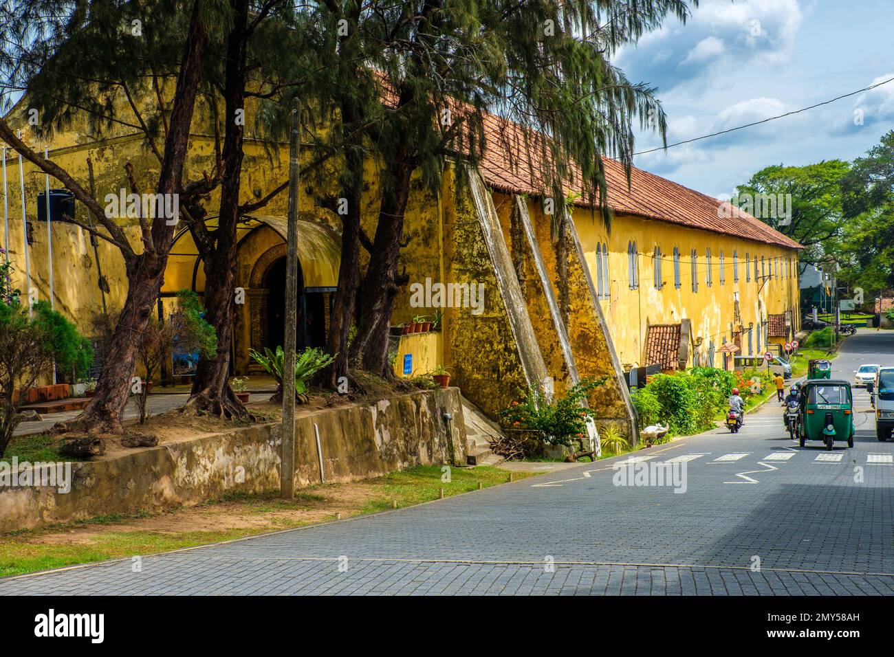 Inside the old Dutch Fort area of Galle, a walled coastal town in Sri ...