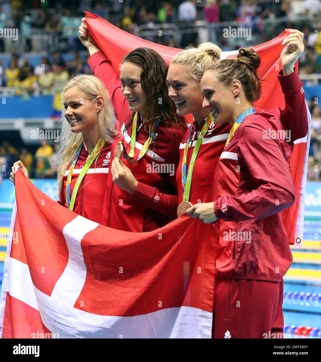 From left to right, Denmark's Pernille Blume, Mie Nielsen, Jeanette ...