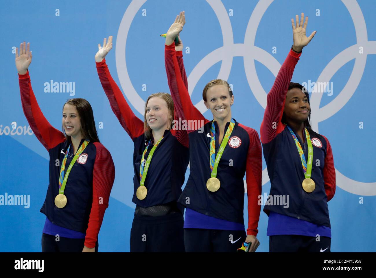From left to right, United States' Kathleen Baker, Lilly King, Dana ...