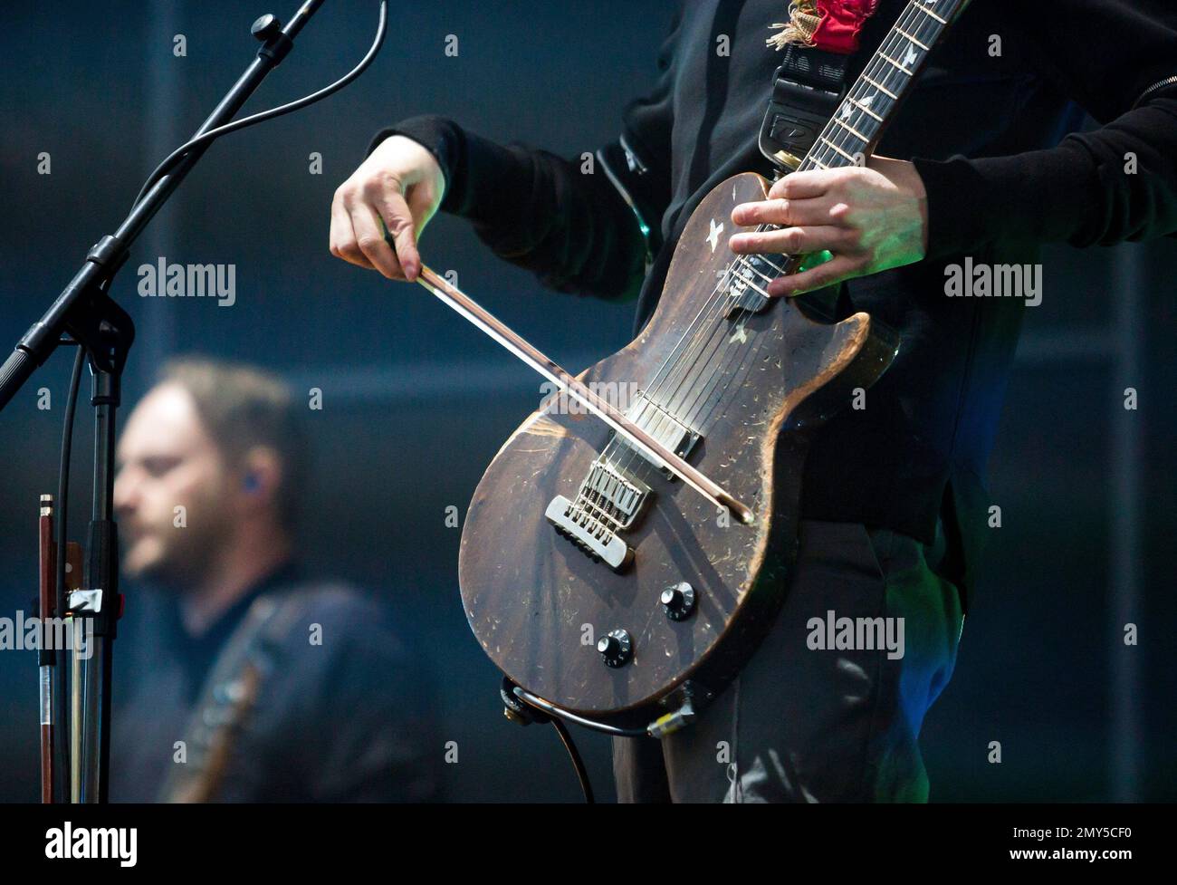 Jonsi Birgisson performs during the concert of the Icelandic post-rock ...