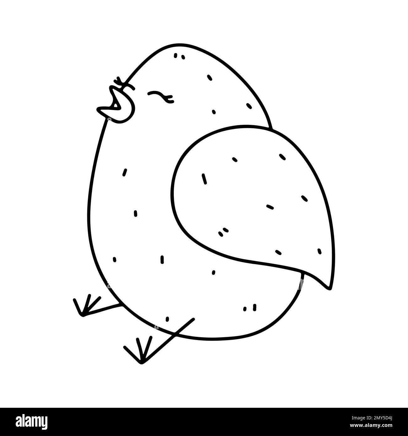 Hand drawn chick icon in doodle style. Cartoon chick vector icon for ...