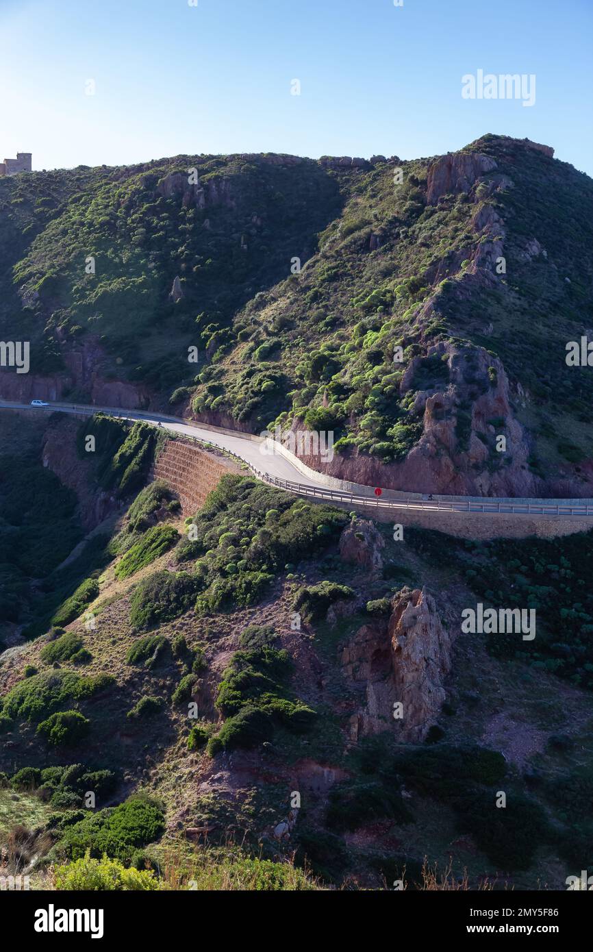 Scenic Highway on the Sea Coast. Sardinia, Italy Stock Photo - Alamy