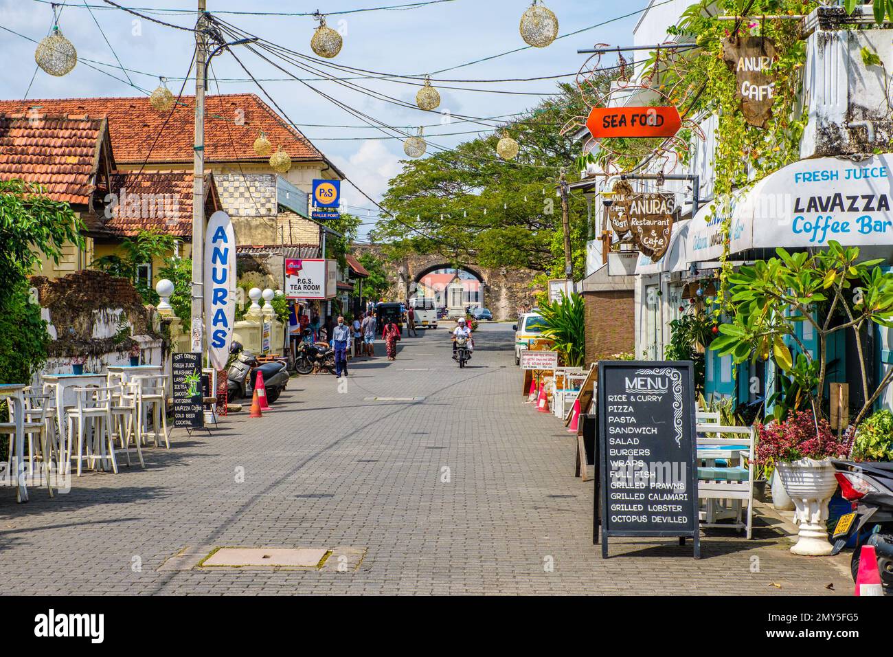 Inside the old Dutch Fort area of Galle, a walled coastal town in Sri ...