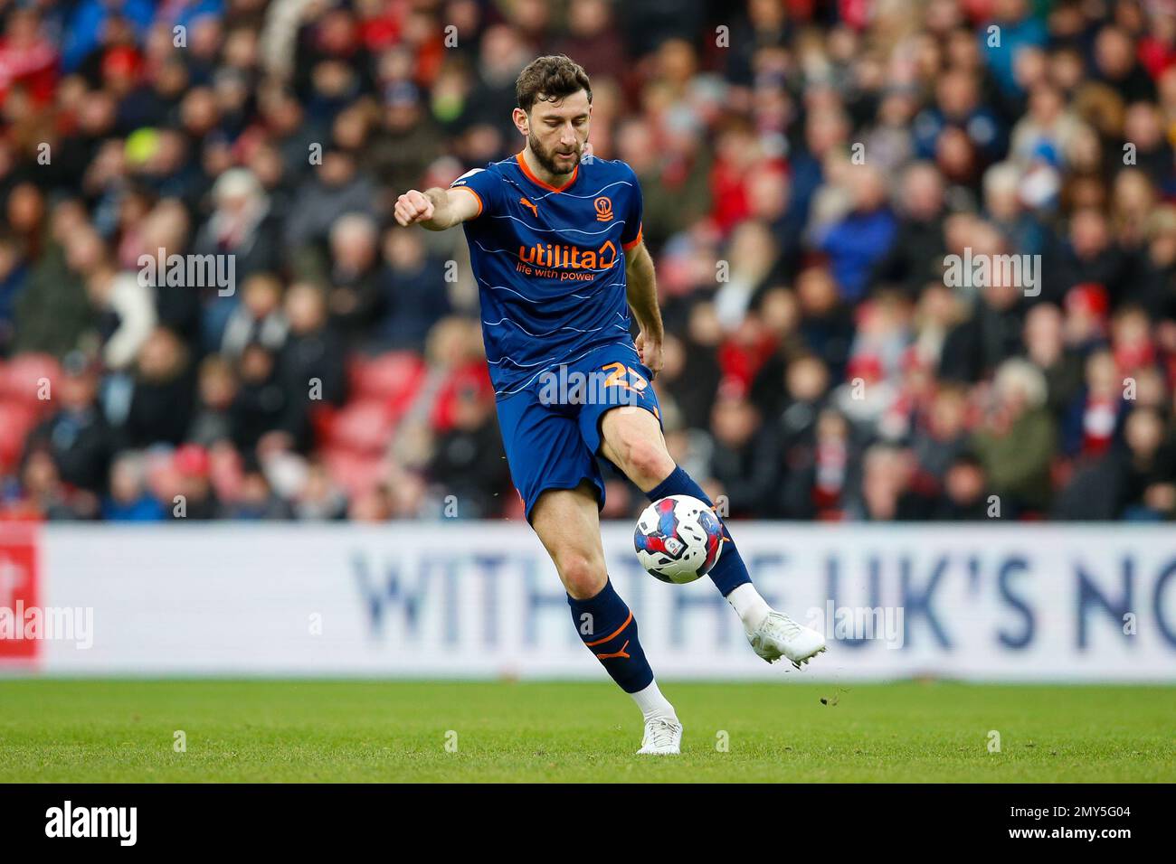 Charlie Goode #27 of Blackpool during the Sky Bet Championship match ...