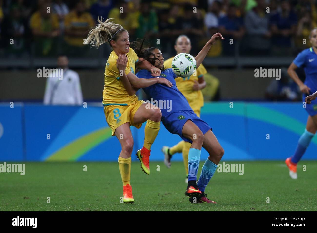 Brazil's Andressa Alves, right, is challenged by Australia's Elise ...
