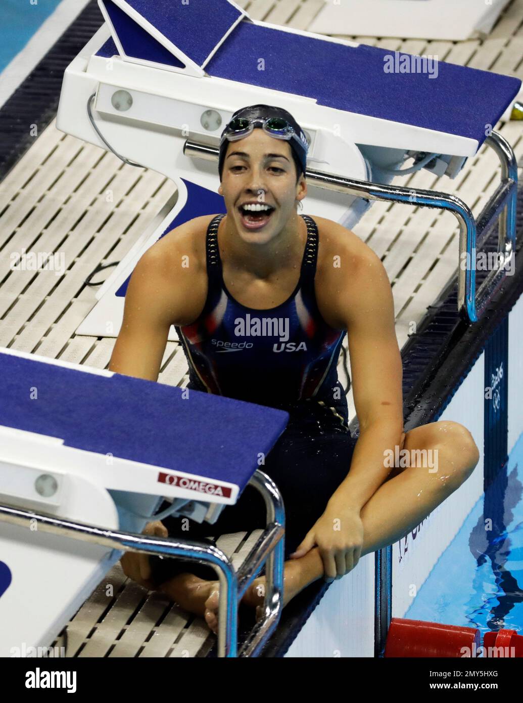 United States' Maya Dirado celebrates after winning gold in the women's ...