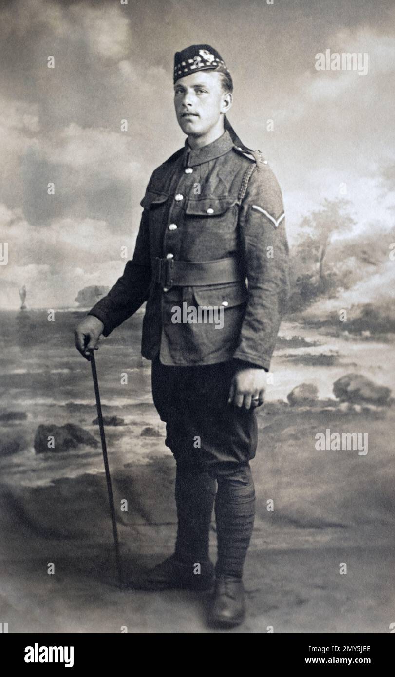 A First World War British soldier, a Lance Corporal in the Royal Scots ...