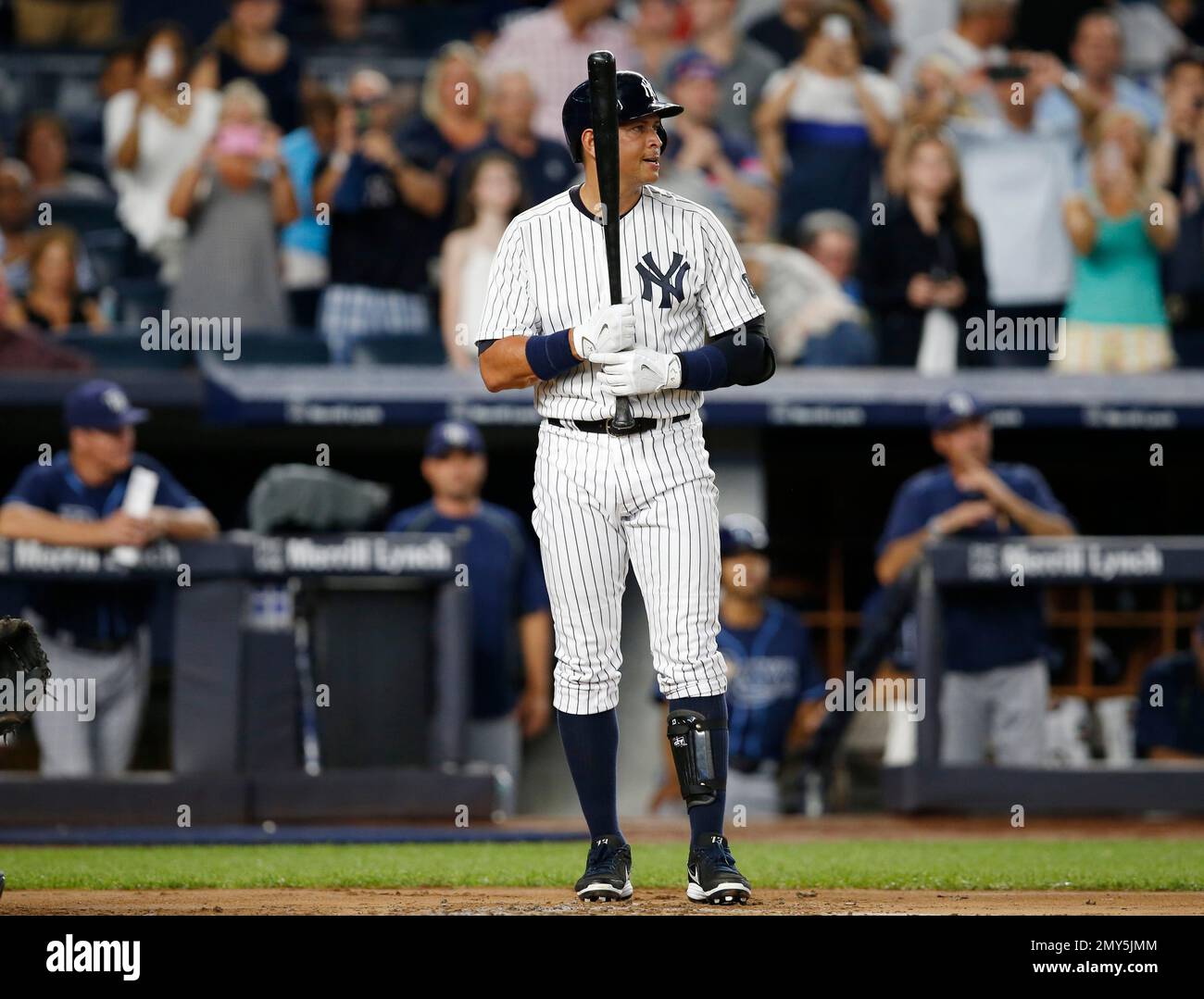 New York Yankees designated hitter Alex Rodriguez stands at the plate ...