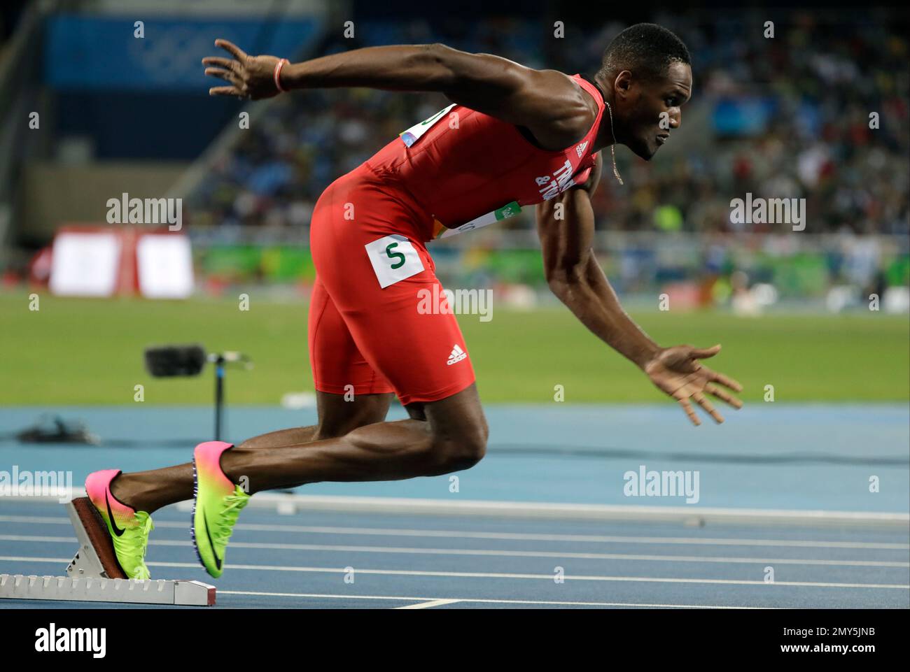 Trinidad and Tobago's Lalonde Gordon competes in a men's 400-meter heat ...