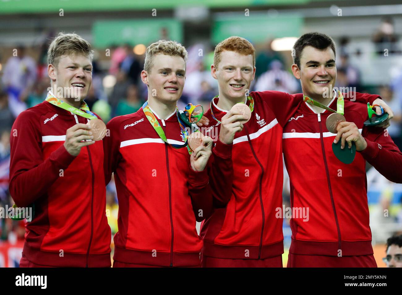 Denmark's team, from left, Lasse Norman Hansen, Niklas Larsen, Frederik ...