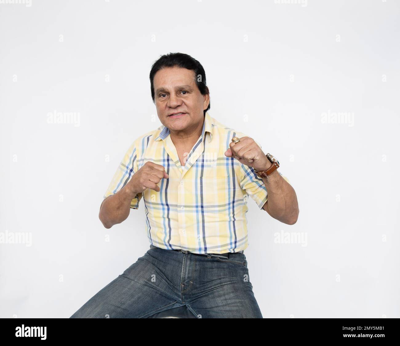 This Aug. 4, 2016 photo shows boxer Roberto Duran posing for a portrait ...
