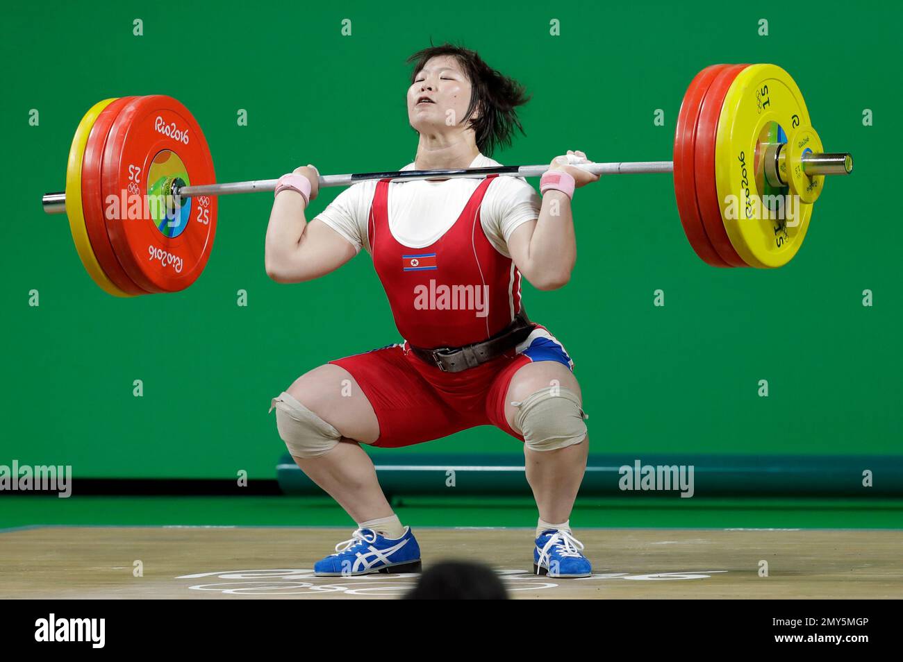 Rim Jong Sim, of North Korea, competes in the women's 75kg ...