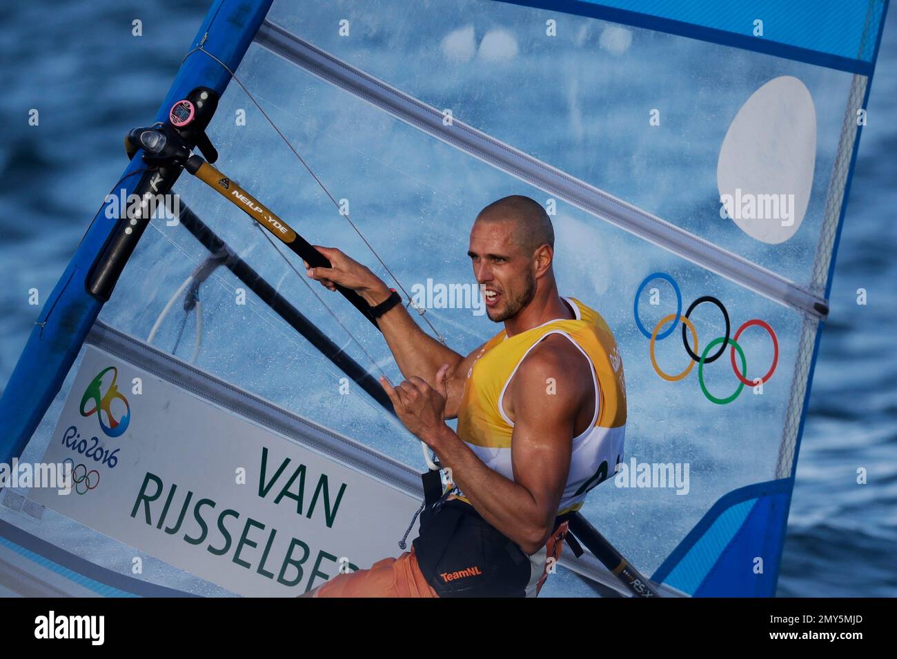 Windsurfer Dorian van Rijsselberghe, from Netherlands, celebrates after ...