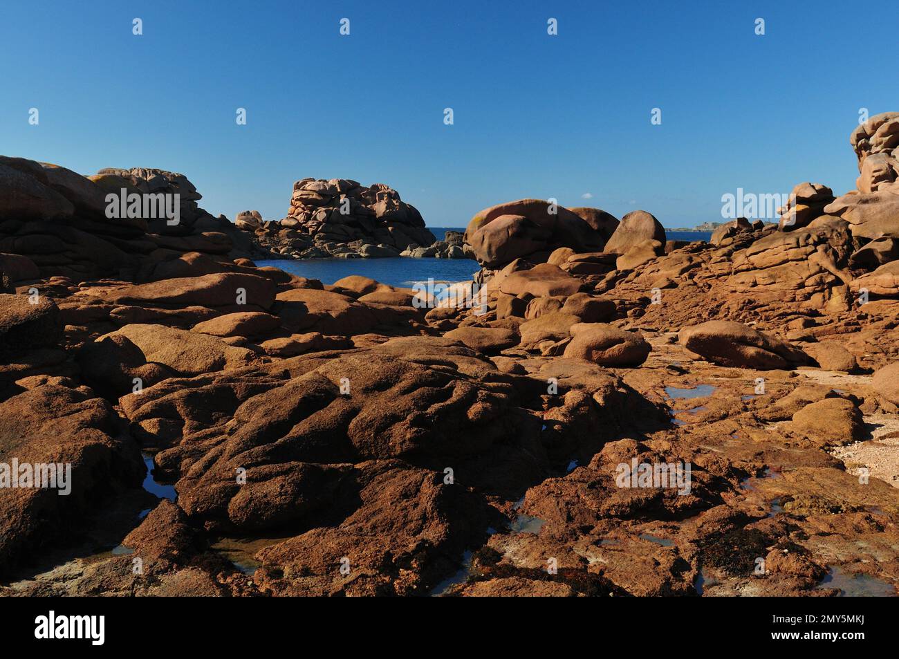 Giant Boulders On The Beautiful Red Rock Coast In Ploumanach In ...