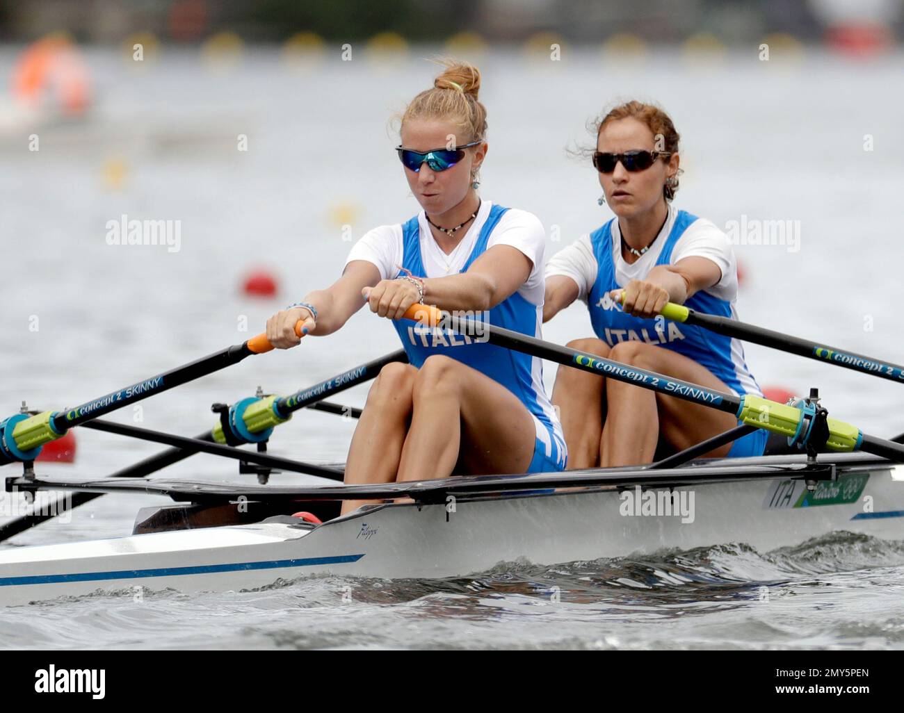 Laura Milani and Valentina Rodini, of Italy, compete in the women's ...