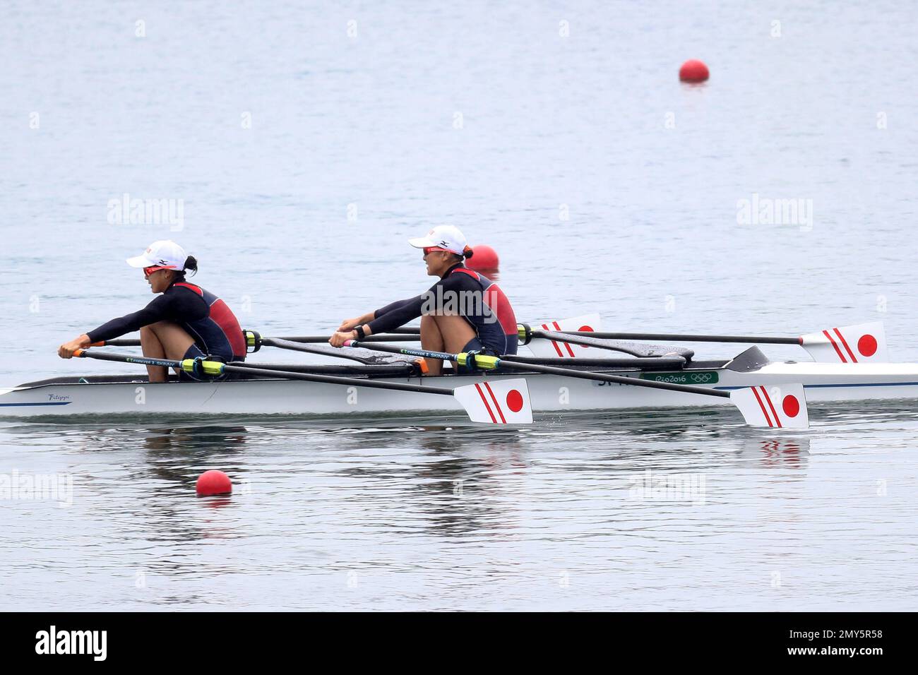 Ayami Oishi and Chiaki Tomita, of Japan, compete in the women's rowing ...
