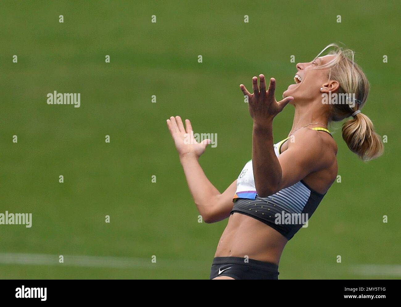 Germany's Jennifer Oeser competes in a heat of the women's heptathlon ...