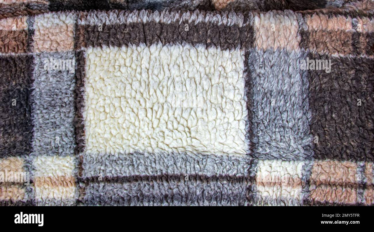 Abstract background with geometric pattern of faux fur plush fleece ...