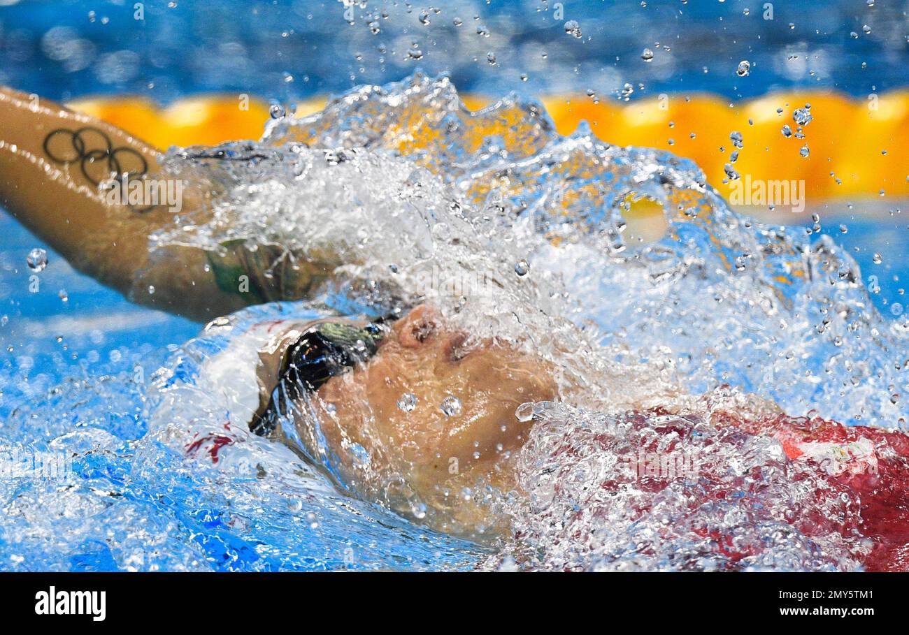 Canada's Hilary Caldwell competes in a women's 200-meter backstroke ...