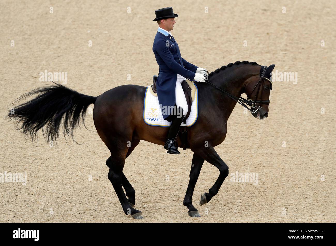 Sweden's Mads Hendeliowitz, riding Jimmie Choo Seq, competes during the ...