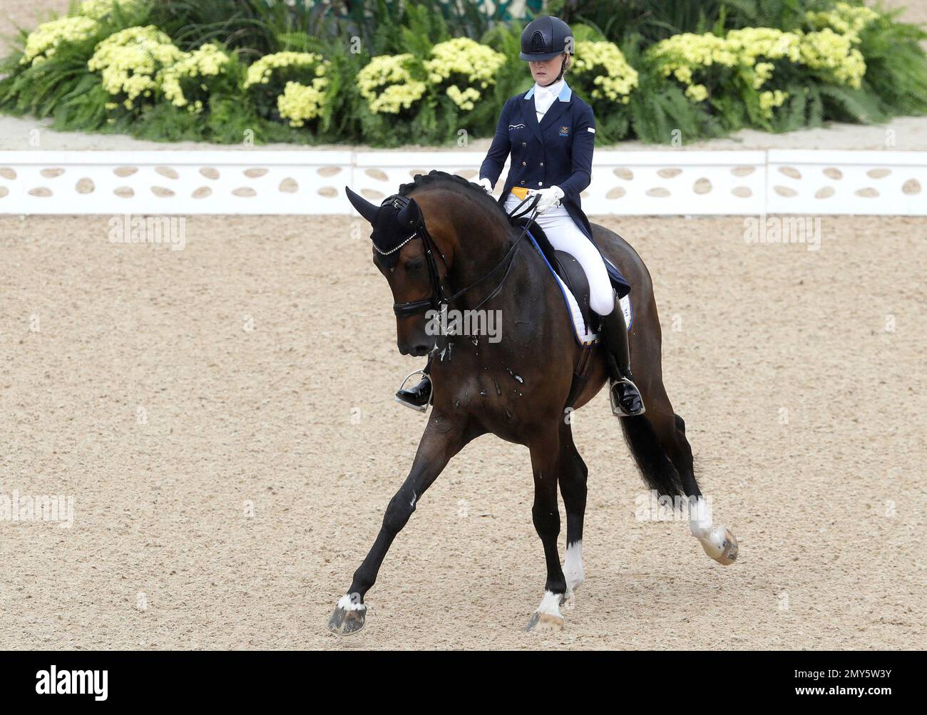 Sweden's Juliette Ramel, riding Buriel K.H., competes during the ...