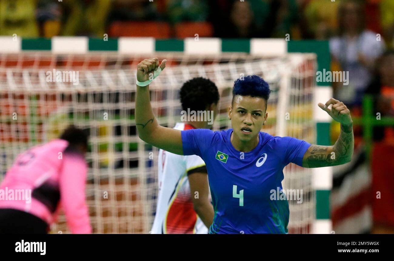 Brazil's Samira Rocha celebrates after scoring during the women's ...
