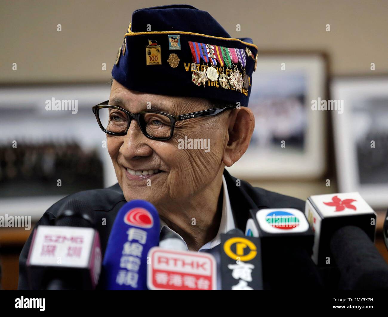 Former Philippine President Fidel Ramos smiles during a press briefing ...