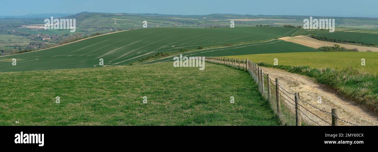 View the amazing south downs from Bignor Hill, South Down, West Sussex ...