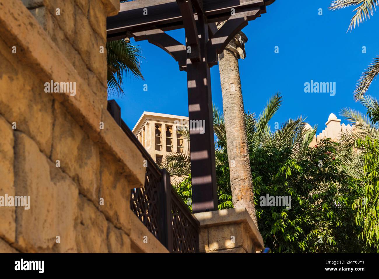Traditional Arabic cooling wind tower Stock Photo - Alamy