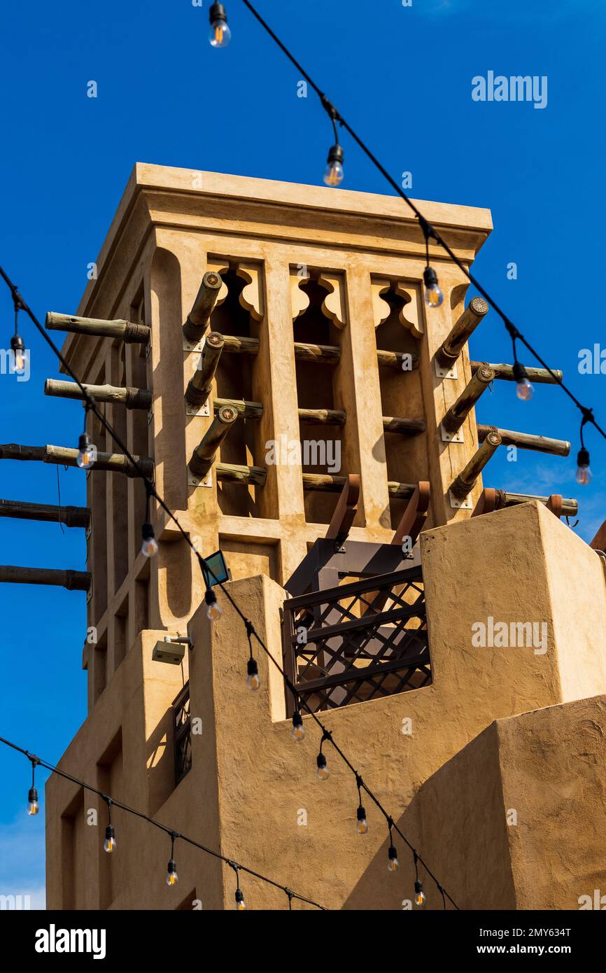 Traditional Arabic cooling wind tower Stock Photo - Alamy